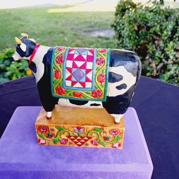Jim Shore | Art | Heartwood Creek Jim Shore Patchwork Cow Figure 203 6 ...